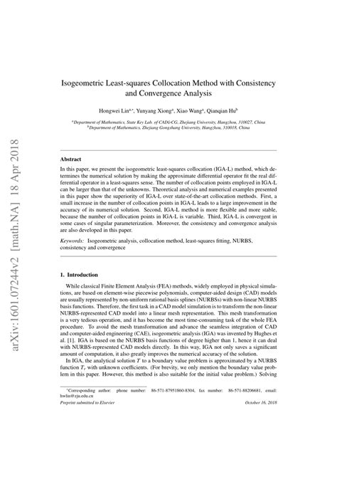 Pdf Isogeometric Least Squares Collocation Method With Consistency And Convergence Analysis