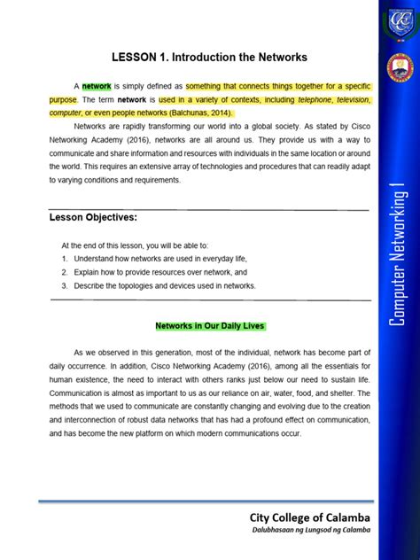 Net102lesson1 Introductiontonetworks Pdf Computer Network Network Topology