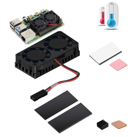 Buy Iuniker Raspberry Pi 4 Fan Raspberry Pi Dual Fan With Raspberry Pi Heatsink Raspberry Pi