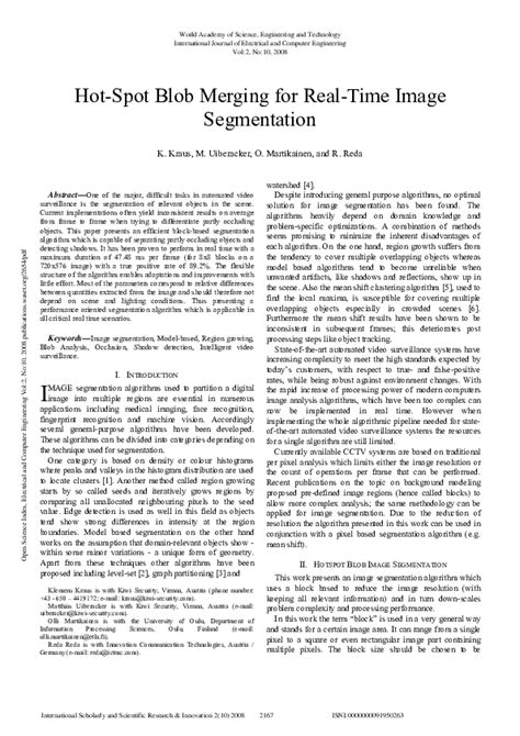 Pdf Hot Spot Blob Merging For Real Time Image Segmentation