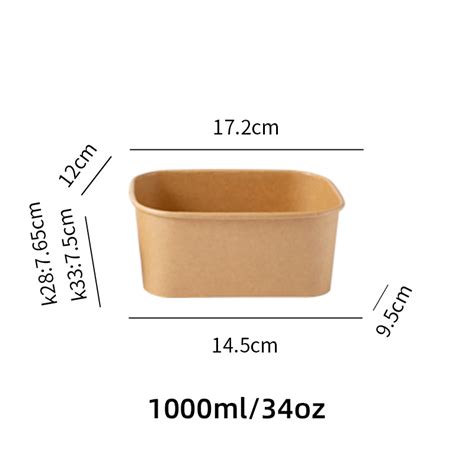 1000ml Rectangle Paper Container Ecostaruk