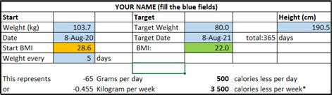 Excel Weight Tracker Template Nfljulu