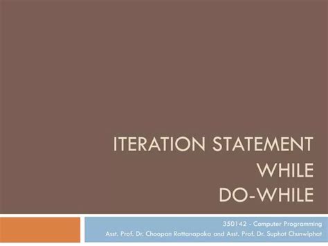 Ppt Iteration Statement While Do While Powerpoint Presentation Free