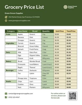 Free Food And Beverage Price List Templates Venngage