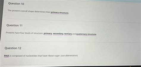 Solved Question 10the Proteins Overall Shape Determines