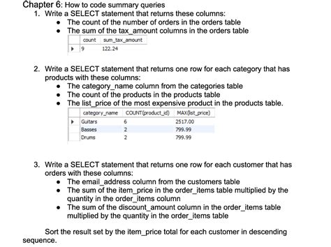 Solved Chapter 6 How To Code Summary Queries 1 Write A