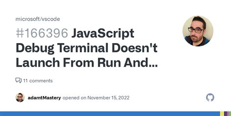 Javascript Debug Terminal Doesnt Launch From Run And Debug Dropdown