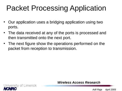 Packet Processing Application Pdf