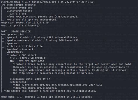 Nmap Scripting Engine Help Rhackthebox