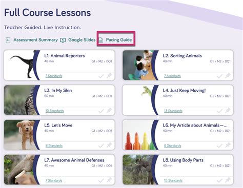 Twig Elementary Lesson Pacing Guides Imagine Classroom