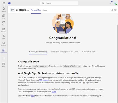 Hello World Teams Tab And Outlook Add In Code Samples Microsoft Learn