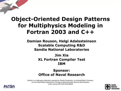 Ppt Object Oriented Design Patterns For Multiphysics Modeling In