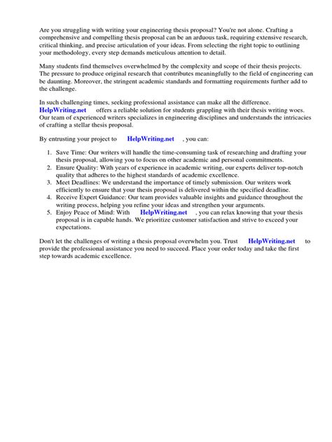 Engineering Thesis Proposal Sample Pdf Engineering Thesis