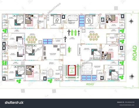 Architectural Floor Plan Autocad D Drawing Stock Illustration