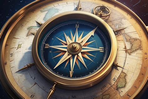 Premium Photo Timetraveling Compass Digital Illustration
