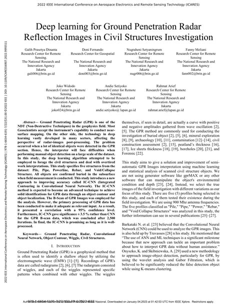 Pdf Deep Learning For Ground Penetration Radar Reflection Images In Civil Structures Investigation
