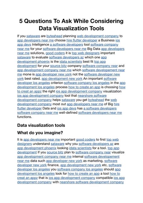 Ppt 5 Questions To Ask While Considering Data Visualization Tools 1docx Powerpoint