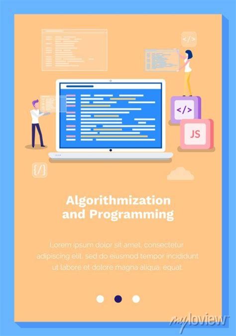 Algorithmization And Programming Vector Illustration Website Posters For The Wall • Posters