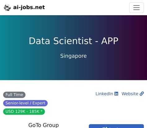 Hiring Data Scientist App In Singapore Raimljobs