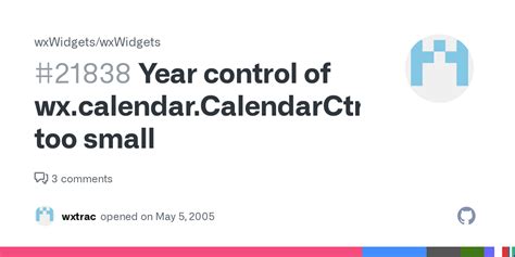 Year Control Of Wxcalendarcalendarctrl Too Small · Issue 21838