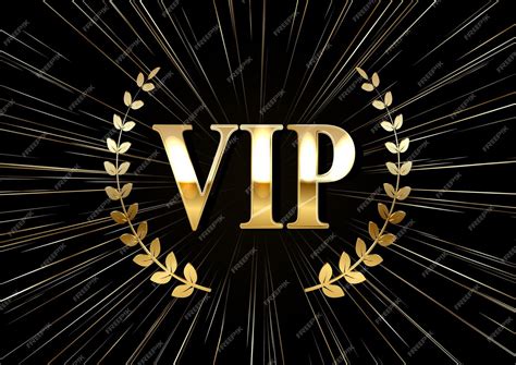 검정색 배경에 월계관과 광선이 있는 Vip 황금 레이블 무료 벡터