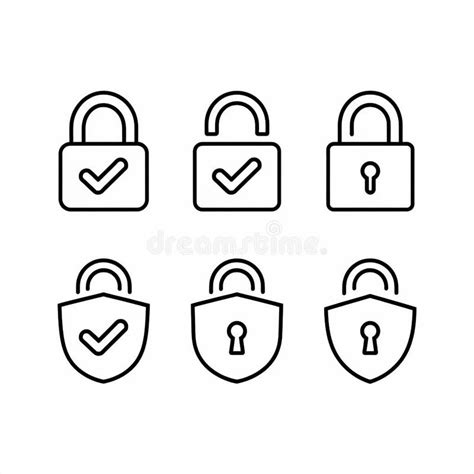 Lock Icon In Trendy Flat Style Isolated Security Symbol For Your Web Site Design Stock
