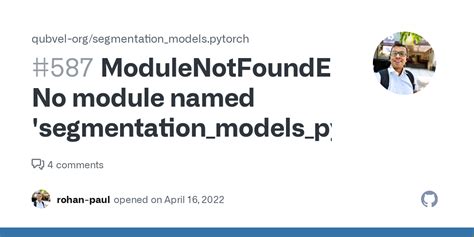 Modulenotfounderror No Module Named Segmentationmodelspytorchdatasets · Issue 587