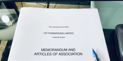 Company Memorandum And Articles Of Association With Regard To Share