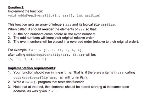 Solved Question 3 Implement The Function Void