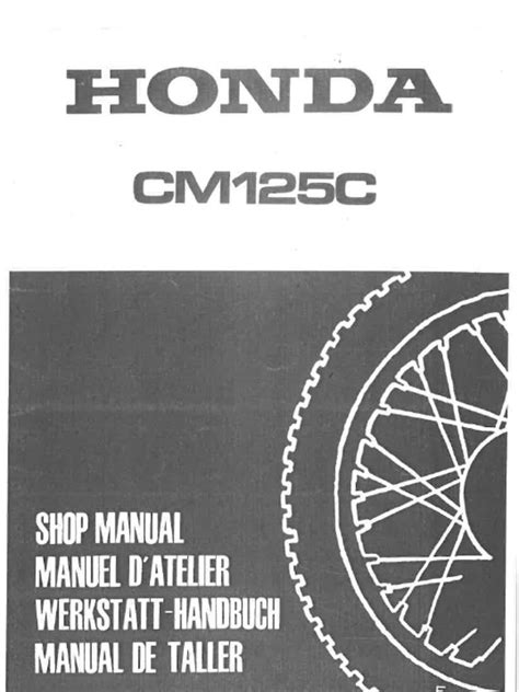 01 Honda Cm125c Manuel Datelier 6641901v Additif 1985 Pdf