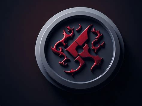 Premium Ai Image A Black Circle With A Red Fire Symbol That Says F On It