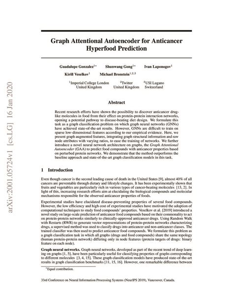 Graph Attentional Autoencoder For Anticancer Hyperfood Prediction Deepai