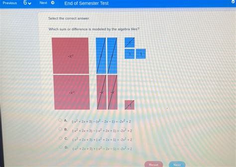 Previous Next End Of Semester Test Select The StudyX