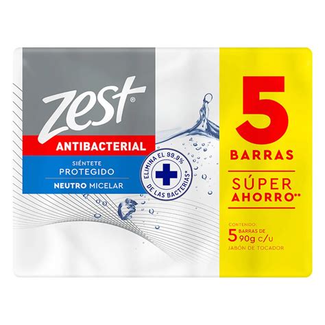 Jabón En Barra Zest Neutro Antibacterial 450g Super Alfred