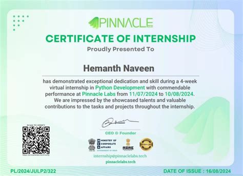 Hemant Naveen On Linkedin Pinnaclelabs Python Pythondevelopment