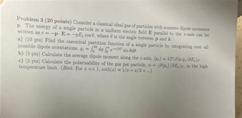 Solved Problem 3 20 Points Consider A Classical Ideal Gas
