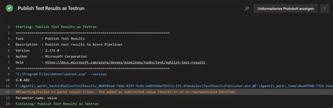 Azure Devops Why Is Publishtestresults2 Aborting With Value Results In An Un Representable