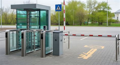 Modern Pedestrian Turnstile And Automated Barrier Gate System For