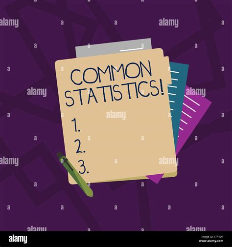 Handwriting Text Common Statistics Conceptual Photo Used To Calculate
