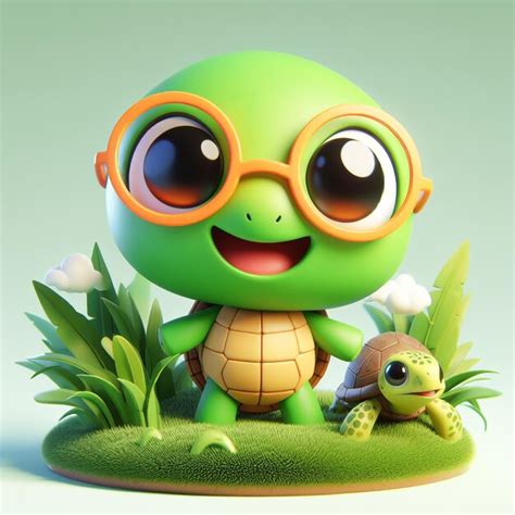 Premium Photo 3d Funny Turtle Cartoon Nature And Wildlife