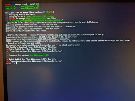 Fetch Failing Due To Certificate Issues Rgentoo