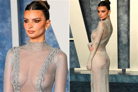 Emily Ratajkowski Turns Heads At Vanity Fair Oscars Party In Sheer