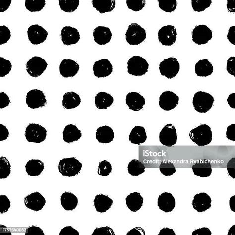 굵은 블랙 브러쉬 도트 흰색 바탕에 완벽 한 패턴입니다 지저분한 낙서 스케치 벽지 인쇄는 낙서 그런지 스타일입니다 손으로 그린