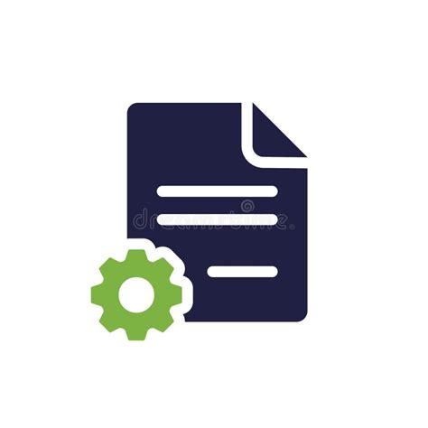 This Is A File Icon Featuring A Settings Gear Designed For Effective Document Management Stock