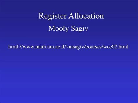 Ppt Efficient Register Allocation Process In Assembly Powerpoint