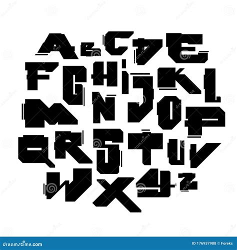 Geometric Modern Cyber Style Font Vector Alphabet Stock Vector