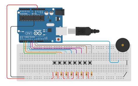 Circuit Design Arduino Piano Tinkercad