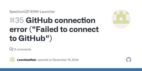 GitHub Connection Error Failed To Connect To GitHub Issue 35 SpectrumQT XXMI Launcher