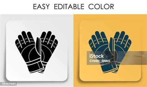 그림자가 있는 종이 사각 스티커에 축구 골키퍼 장갑 아이콘 한 쌍 건강한 라이프 스타일 모바일 앱 버튼입니다 벡터 가죽에 대한 스톡 벡터 아트 및 기타 이미지 Istock