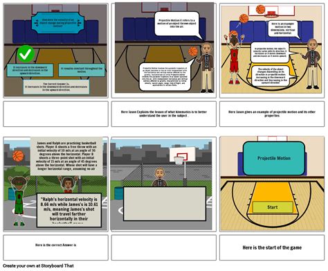 Projectile Motion Storyboard By 619e8ad4